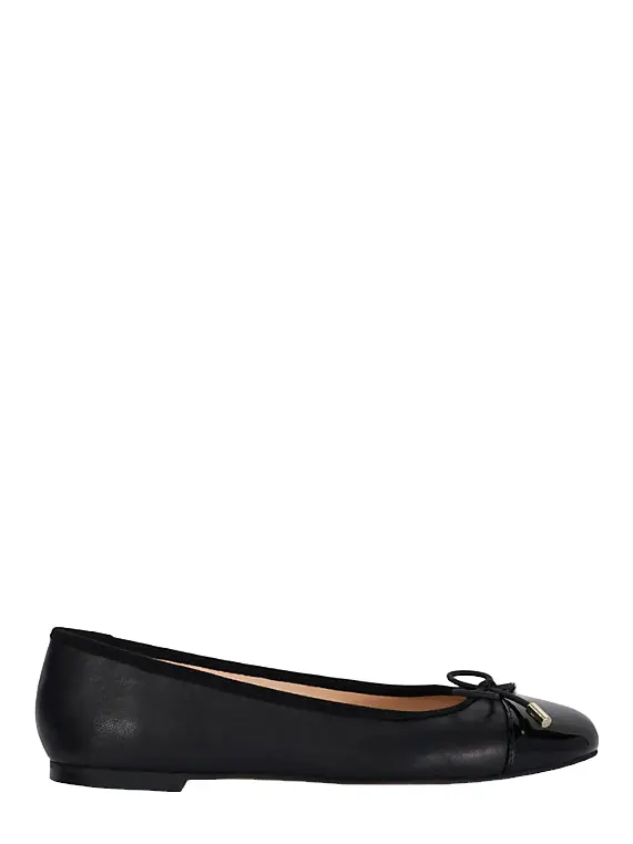 DUNE Leather Pumps With Bow Detailing - Black Leather