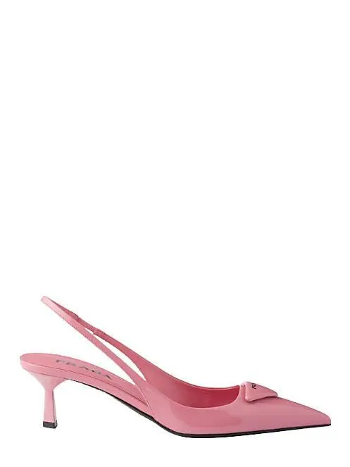 Prada Pointed-toe Patent-leather Slingback Heels - Pink