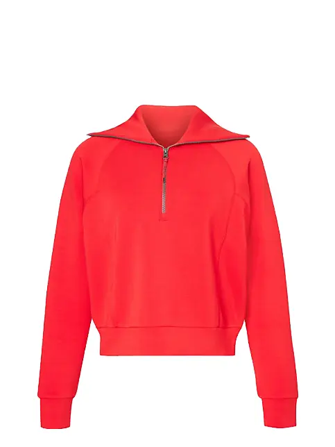 Spanx Airessentials Half Zip Jersey Sweatshirt - Spanx Red