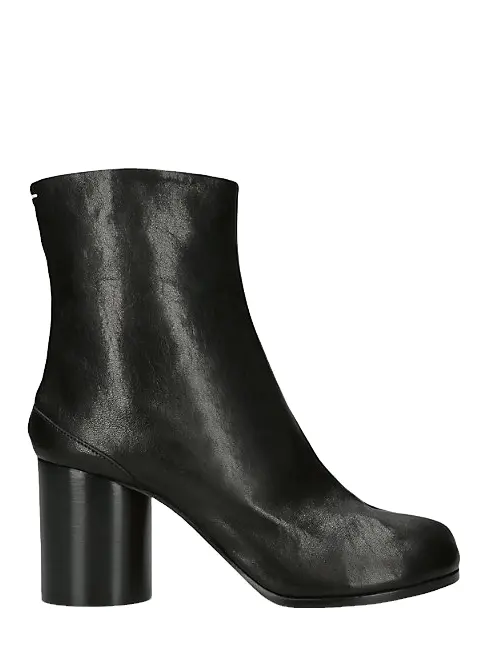 MAISON MARGIELA Tabi 80 Split-toe Block-heel Leather Ankle Boots - Black
