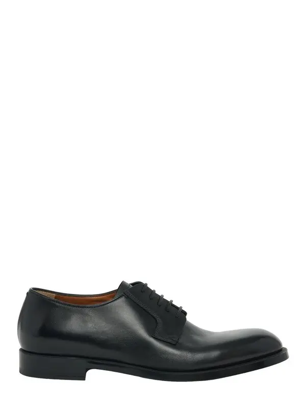 Zegna Leather Derby Loafers - Blk Sld