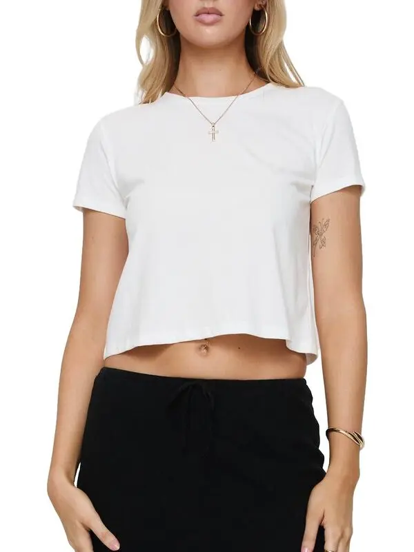 Princess Polly Micah Crop T-shirt - White