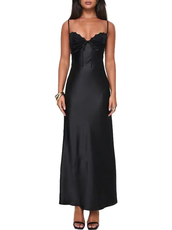 Princess Polly Fayden Bias Cut Slipdress - Black