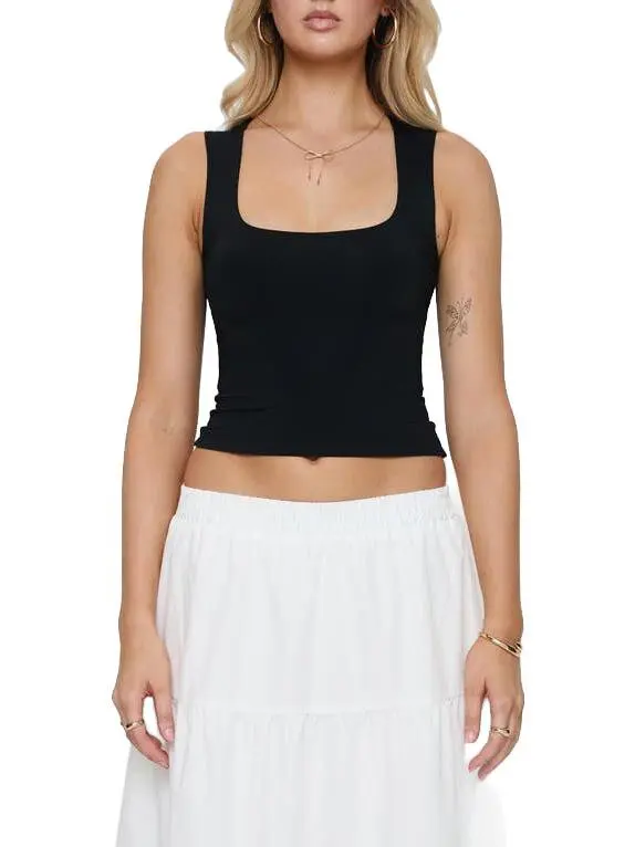 Princess Polly Zoe Crop Tank - Black