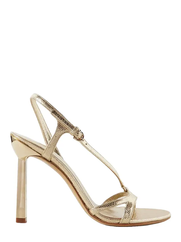 FERRAGAMO Metallic Leather Sandals - Gold