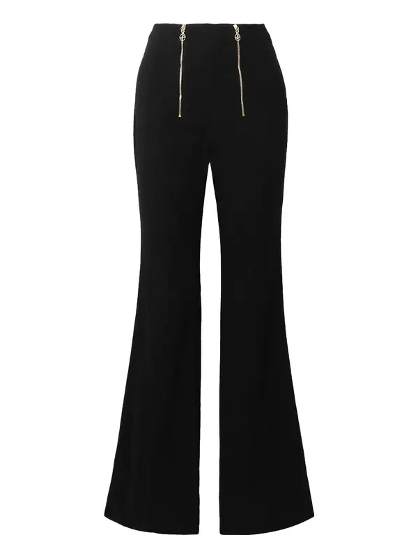Patou Terry Flared Pants - Black