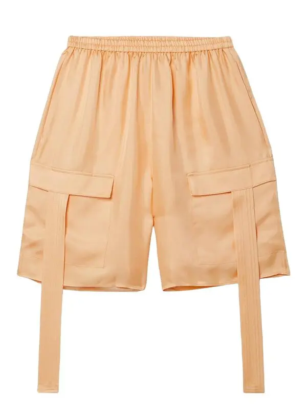 Lapointe Silk-twill Shorts - Pastel Orange