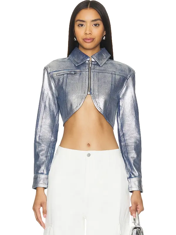 Superdown Uma Metallic Jacket - Silver