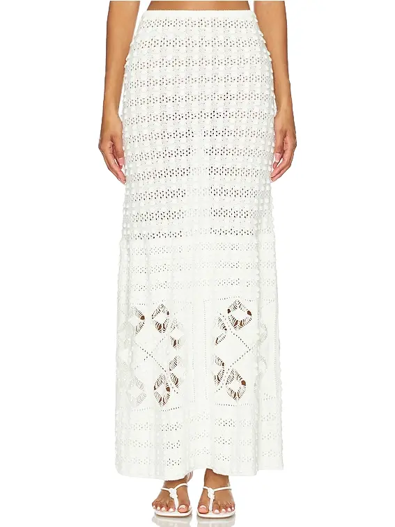 Tularosa Jagger Knit Maxi Skirt - White