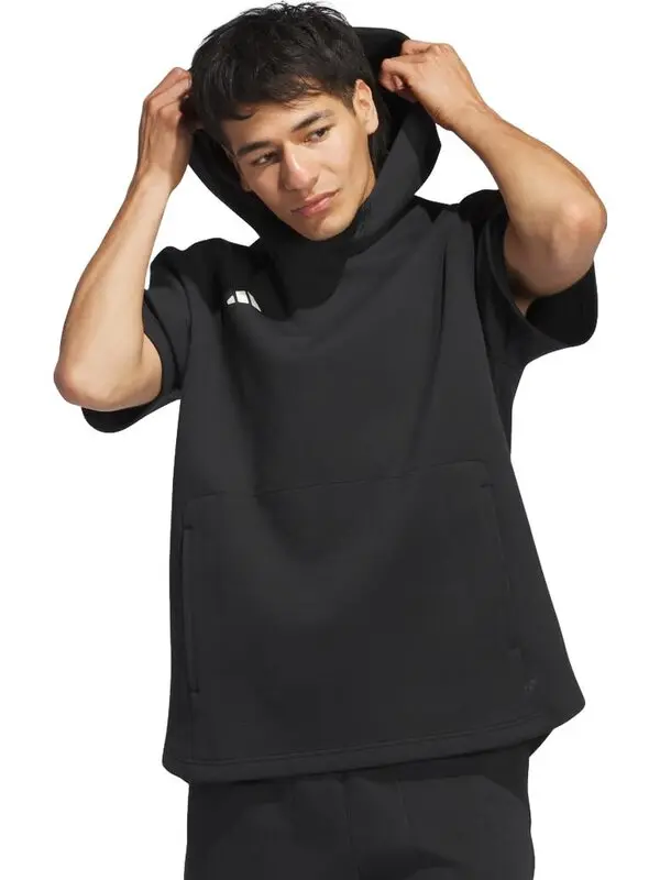 Adidas Dugout Short Sleeve Hoodie - Black