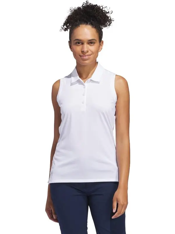 Adidas Ultimate365 Solid Sleeveless Polo - White