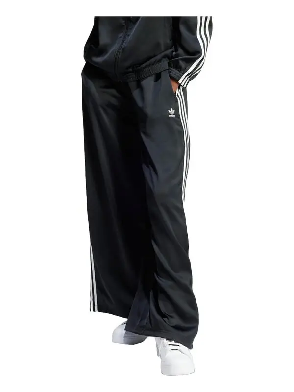 Adidas Adicolor Satin Wide Leg Track Pants - Black