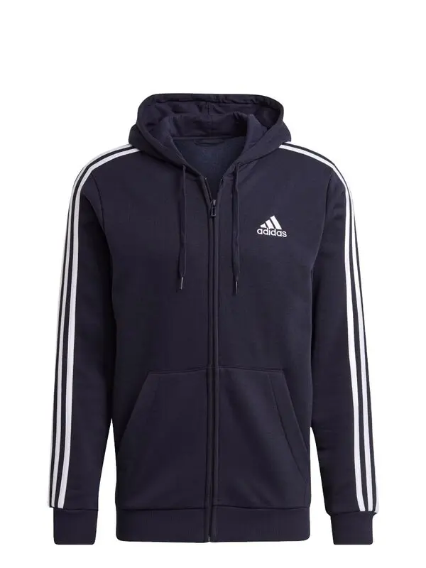 Adidas Essentials Fleece 3-stripes Full-zip Hoodie - Legend Ink