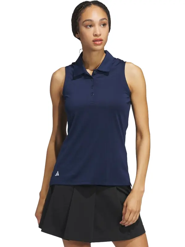 Adidas Ultimate365 Solid Sleeveless Polo Shirt - Collegiate Navy
