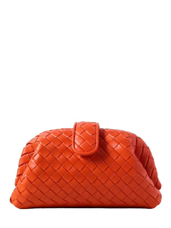 Bottega Veneta Lauren 1980 Intrecciato Leather Clutch - Orange