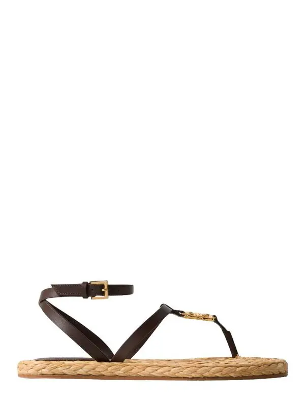 Givenchy 4g Liquid Raffia And Leather Sandals - Brown