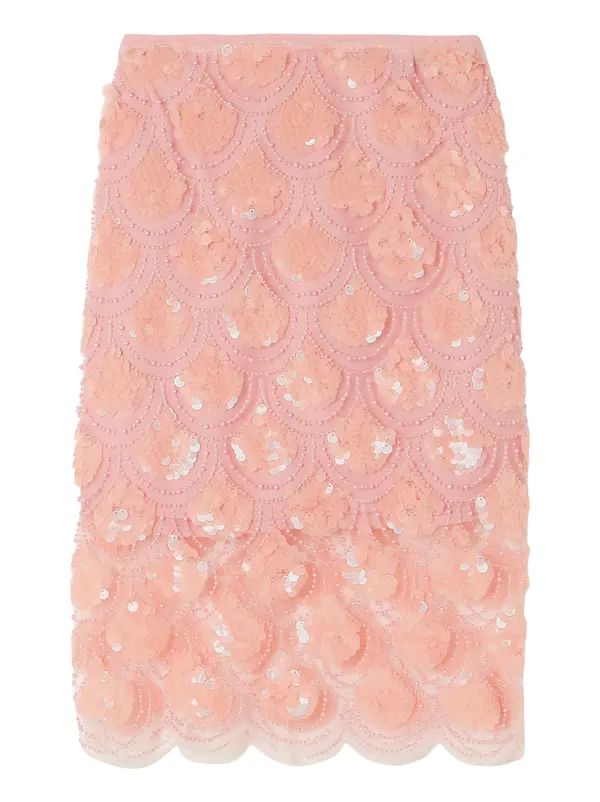 Remain Birger Christensen Dula Embellished Recycled-tulle Skirt - Pink