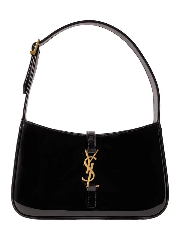 Saint Laurent Le 5 À 7 Mini Patent-leather Shoulder Bag - Black