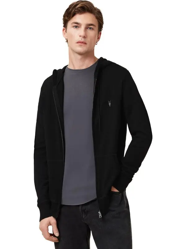 ALLSAINTS Mode Merino Ramskull Zip-up Hoodie - Black