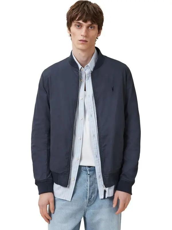 ALLSAINTS Bassett Ramskull Bomber Jacket - Jackson Blue
