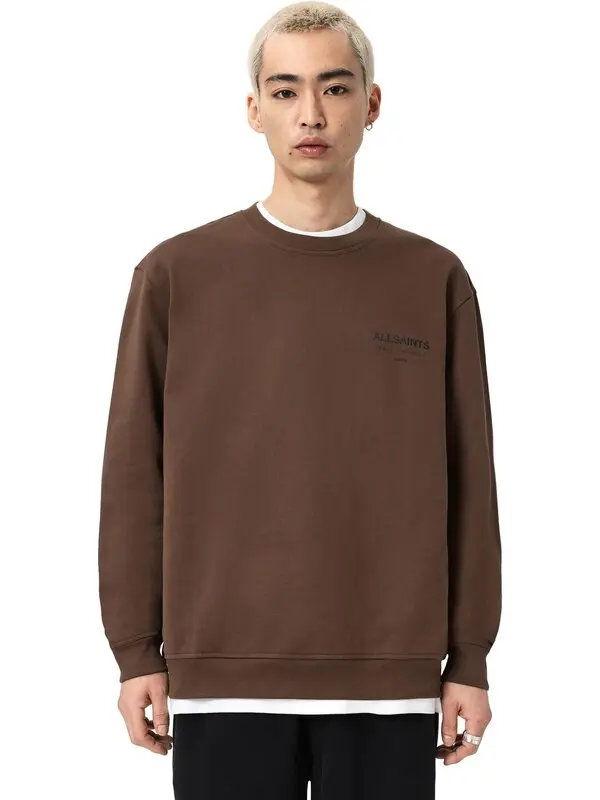 ALLSAINTS Relaxed Fit Crew Neck Sweatshirt - Brown