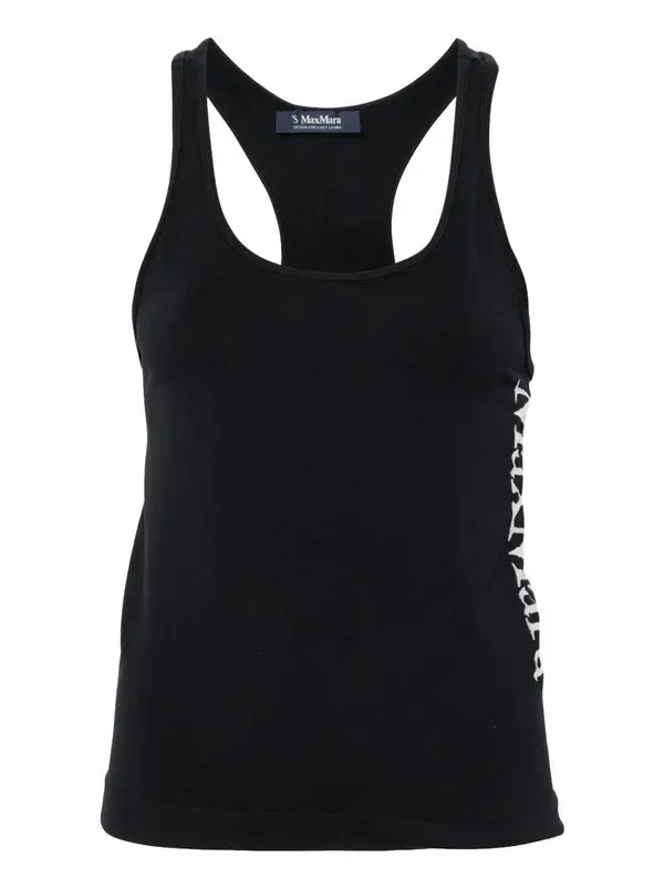 Max Mara Fortuna Logo-jacquard Tank Top - Black