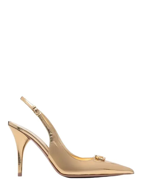 Valentino Garavani 100mm Vlogo Signature Pumps - Gold