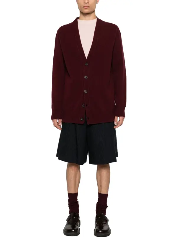 MAISON MARGIELA Washed Wool Cardigan - Red