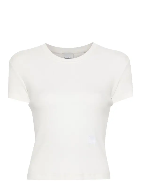 Nanushka Embroidered Ribbed T-shirt - White