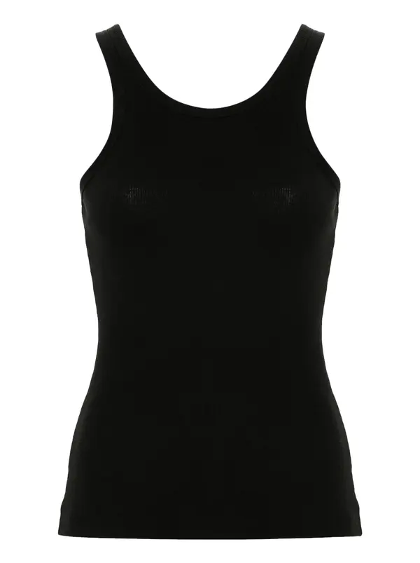 Nanushka Ribbed Cotton-blend Tank Top - Black