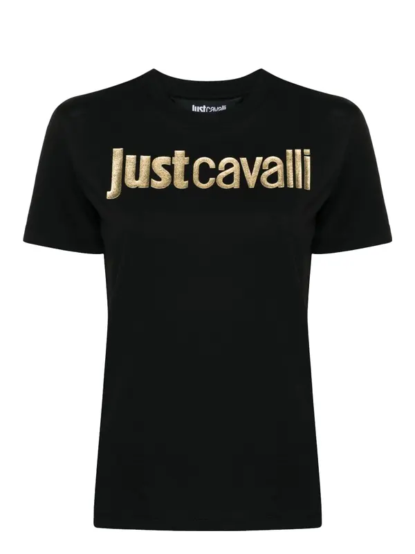 Just Cavalli Logo-laminated T-shirt - Black