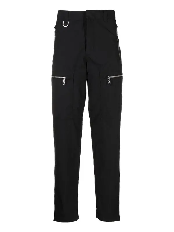 Fendi Slim Trousers With Zip Pockets - Black