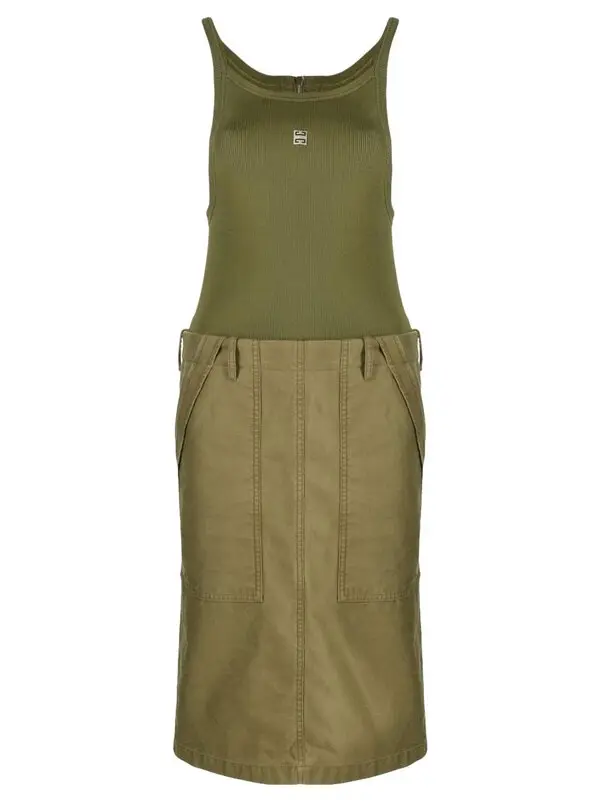 Givenchy Panelled Cargo Midi Dress - Green