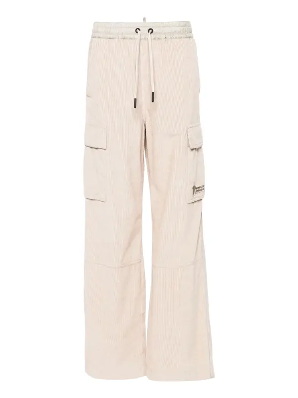 Moncler Logo Patch Corduroy Trousers - Pink
