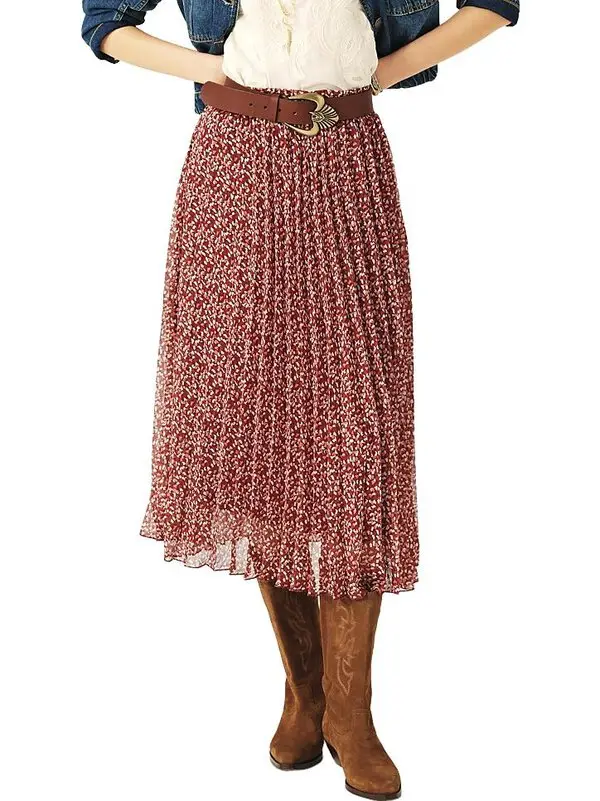 Ba&sh Kamy Pleated Midi Skirt - Burgundy
