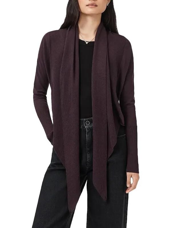 ALLSAINTS Wasson Pirate Wool Cardigan - Oxblood Red