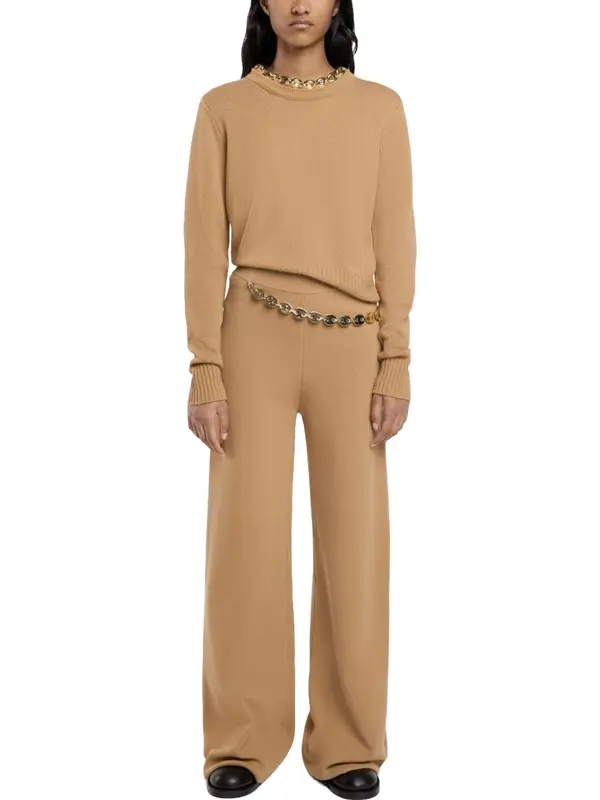 Rabanne Belted Knit Trousers - Neutrals