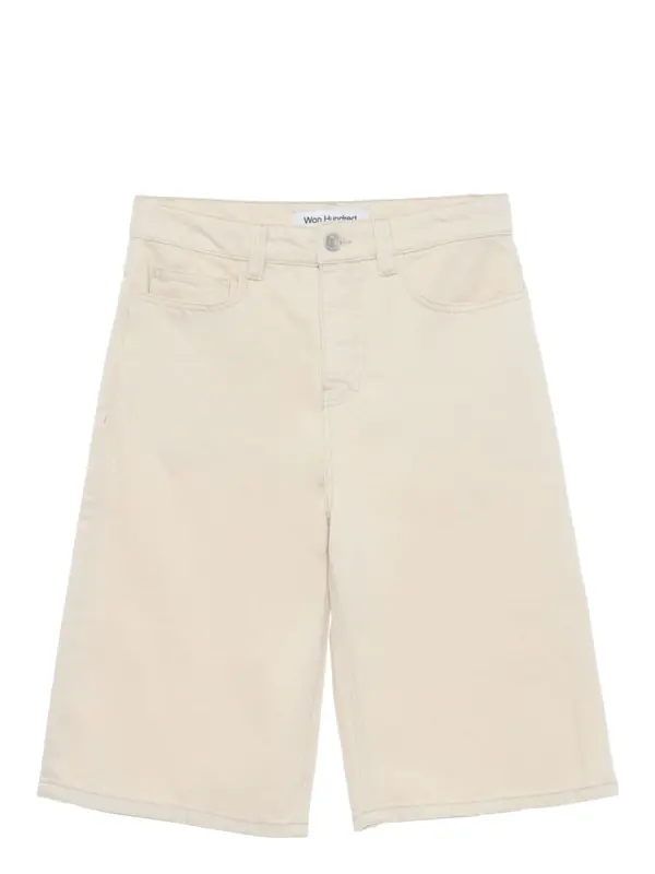 WON HUNDRED Cotton Straight-leg Shorts - Neutrals