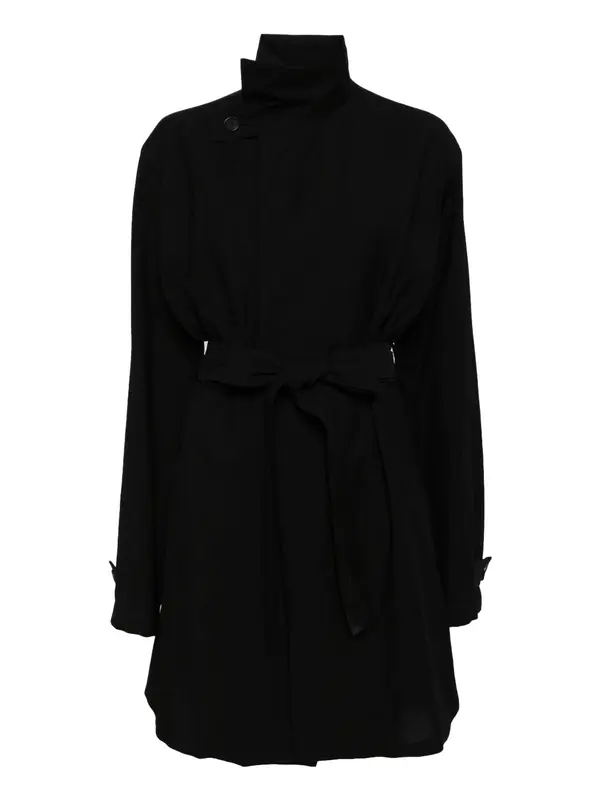 Yohji Yamamoto Belted Trench Coat - Black
