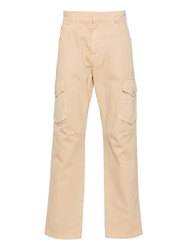 Balmain Logo Patch Tapered Trousers - Neutrals