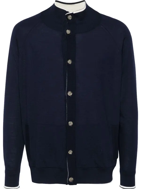 Kiton Reversible Cardigan - Blue