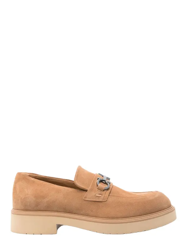 FERRAGAMO Gancini Ornament Loafers - Neutrals