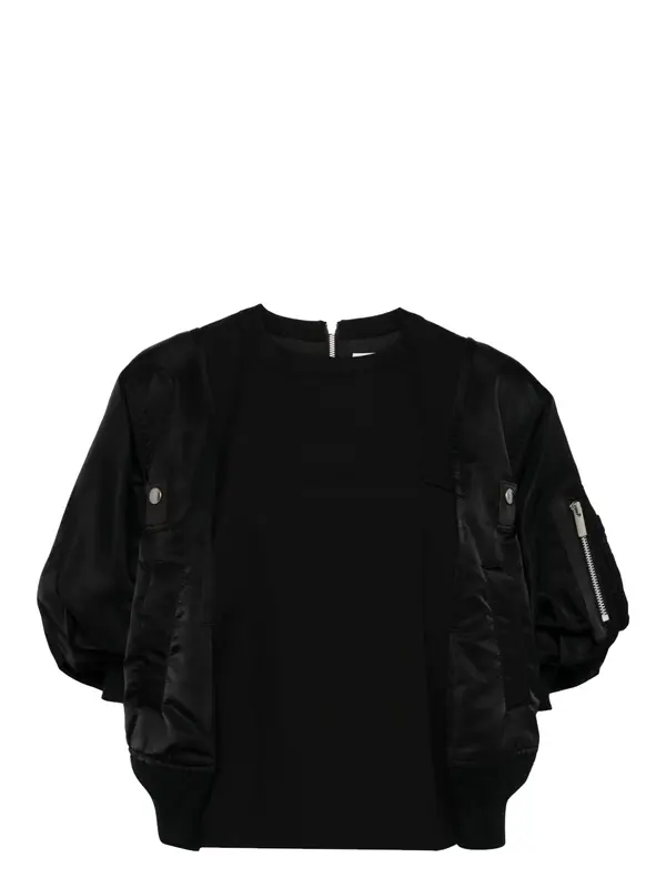 Sacai Puff-sleeved T-shirt - Black