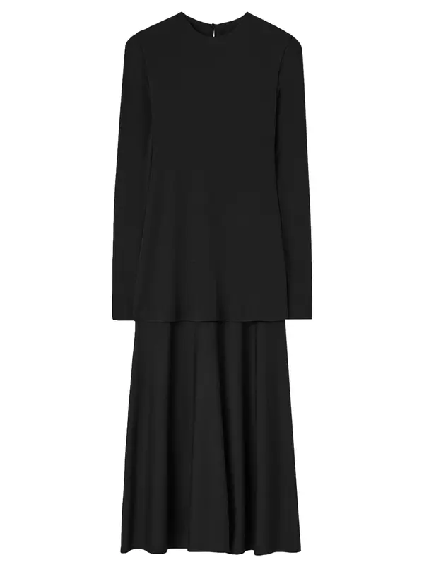 JIL SANDER Layered-design Midi Dress - Black