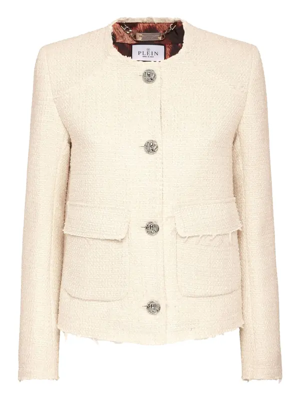 Philipp Plein Tweed Jacket - Neutrals