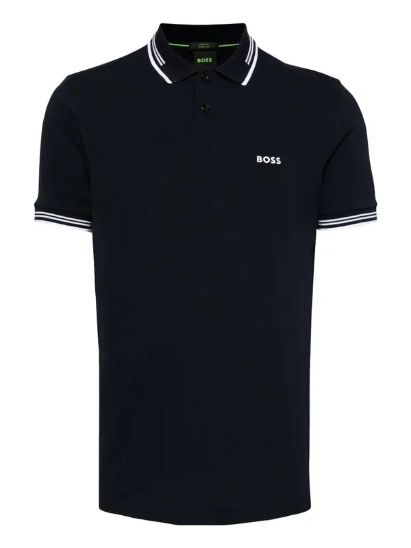BOSS Logo-print Polo Shirt - Blue