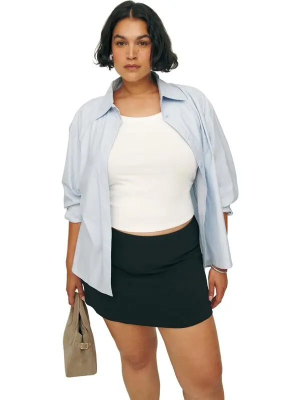 REFORMATION Carla Low Waist Mini Skirt - Black