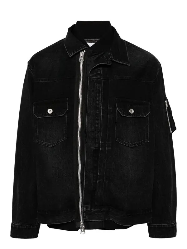 Sacai Layered Denim Jacket - Black