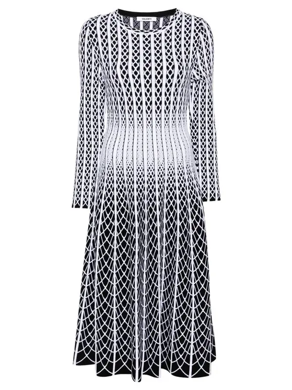 ANTONINO VALENTI Striped Midi Dress - Black