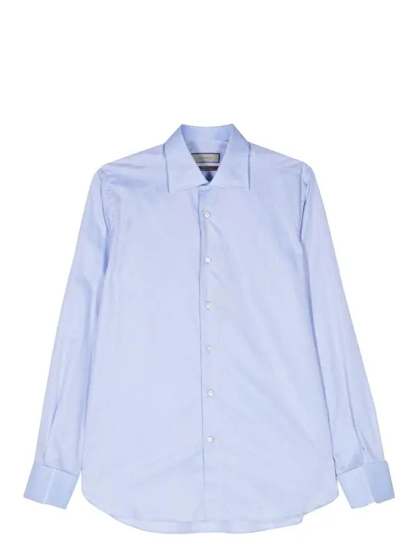Canali Striped Poplin Shirt - Blue